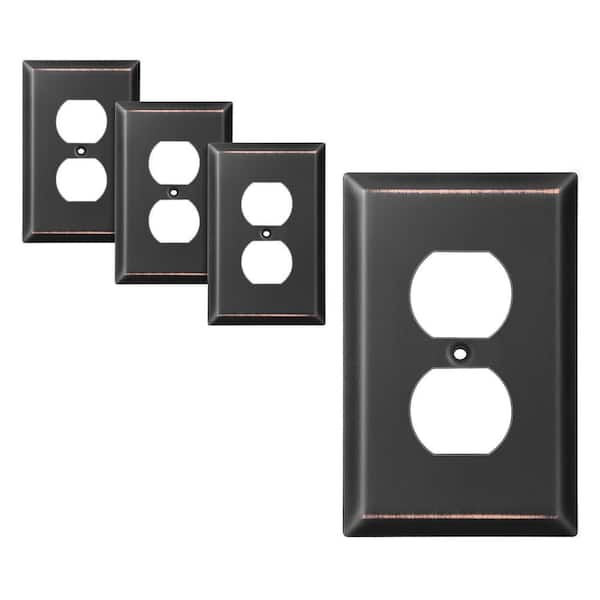 DEWENWILS 1-Gang Aged Bronze Duplex Outlet Metal Wall Plate (4-pack ...