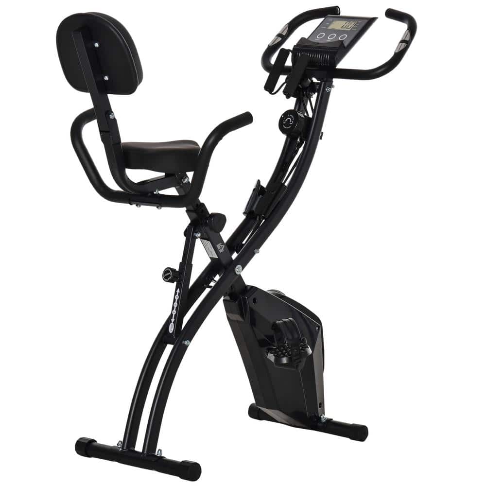Tidoin Black Steel Folding Electric Exercise Bike with Adjustable Seat ...