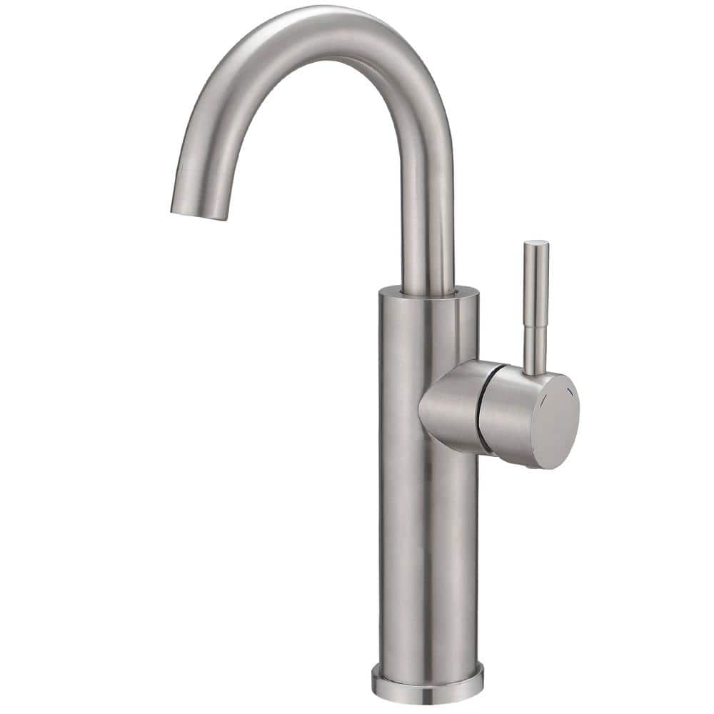 BWE Single Hole Single Handle Bar Faucet With Swivel Spout in Brushed ...