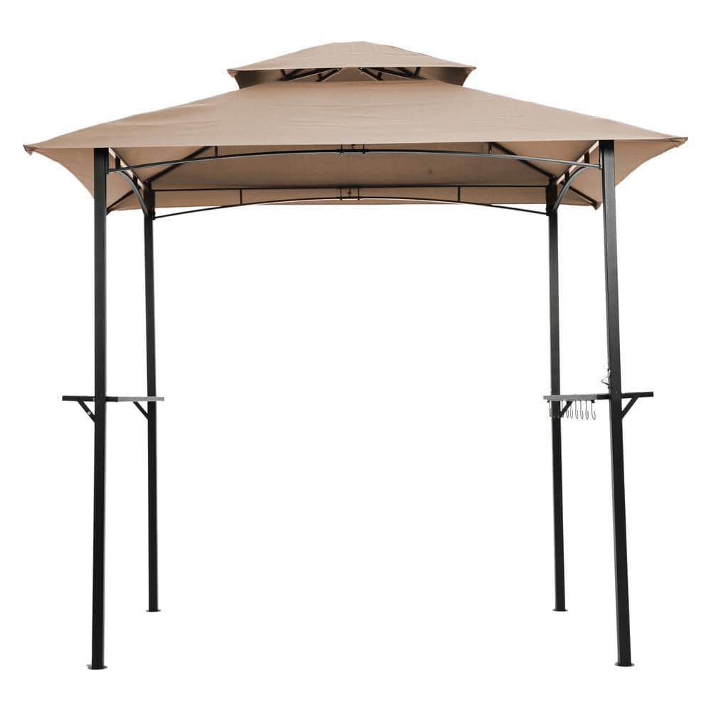 Flynama 8 ft. x 5 ft. Outdoor Grill Gazebo Shelter Canopy Double Tier ...