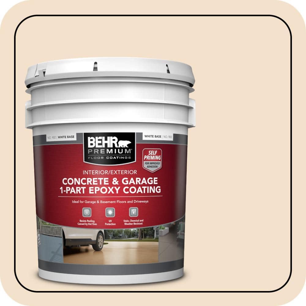 BEHR PREMIUM 5 gal. #BWC-08 Pebble Cream Self-Priming 1-Part Epoxy ...