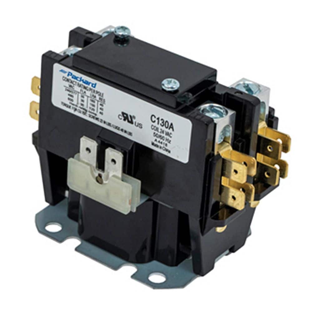 Packard 1 Pole 30 Amp 24 VAC Contactor C130A - The Home Depot