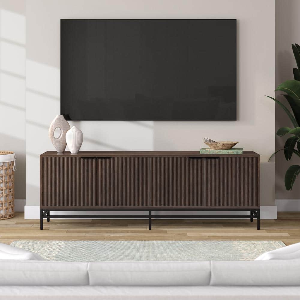 Meyer&Cross Montello 70 in. Alder Brown TV Stand Fits TV's up to 78 in ...