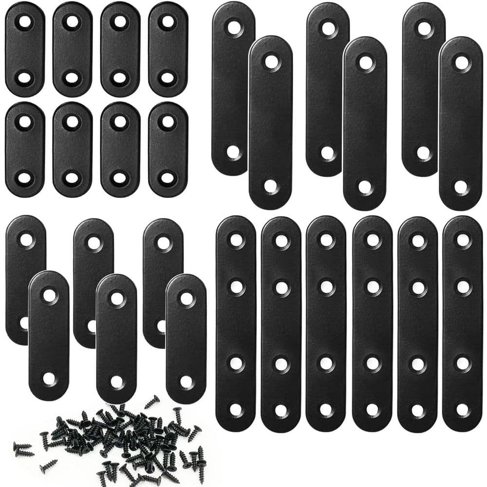KIWDZFU 26 Sets Stainless Steel Flat Plate Straight Bracket Brace ...
