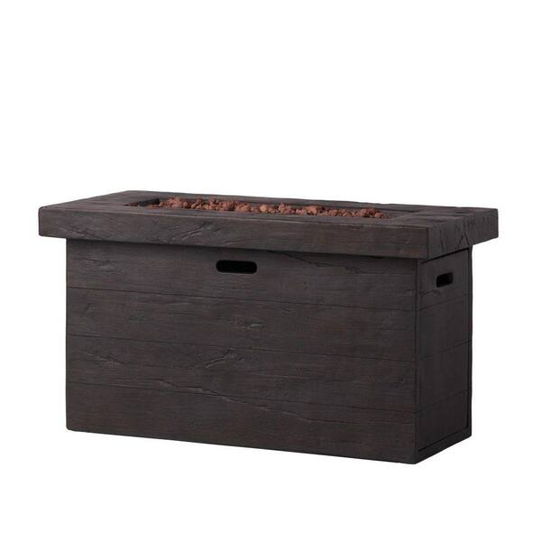 ToolCat 45 in. Rectangular MgO Fire Pit, 50,000 BTU, Brown-Outdoor Wood ...