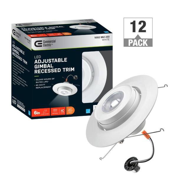 Commercial Electric 6 in. Gimbal Light Adjustable Beam Angle Bulb ...