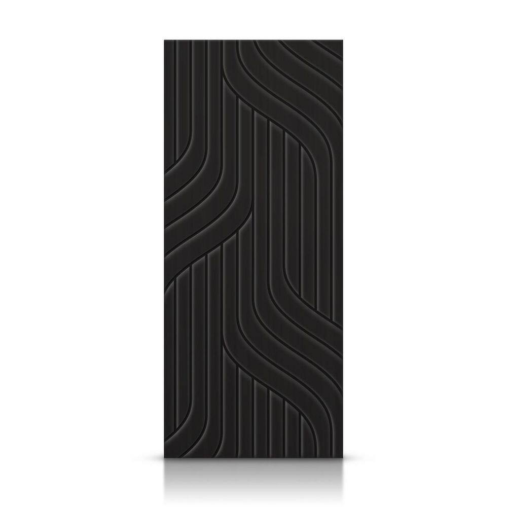 CALHOME 24 in. x 84 in. Hollow Core Black Painted Composite MDF ...