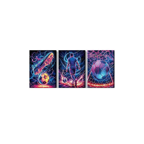 3Pcs Cool Soccer Canvas Wall Art Abstract Soccer Sneakers Posters ...