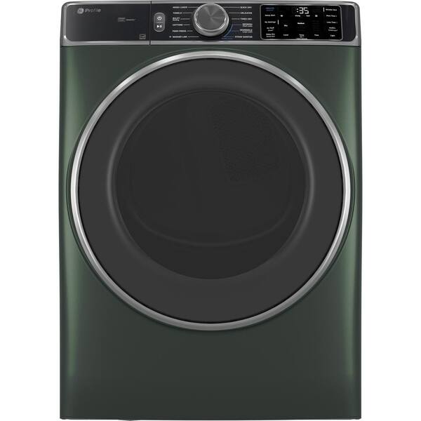 GE Profile 7.8 cu.ft. Capacity Vented Smart Front Load Electric Dryer in Green with Quick Dry plus Steam and Sanitize Cycle PFD95ESPWGN The Home Depot