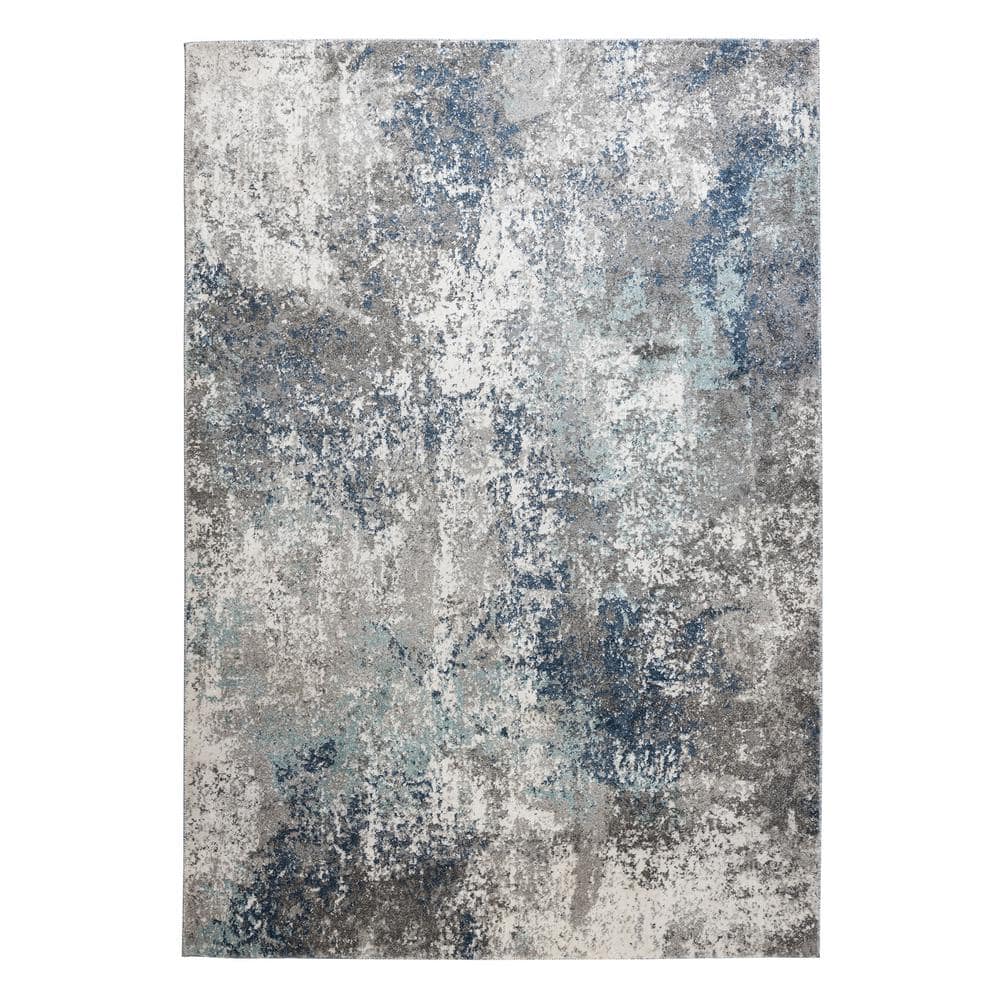 Amer Rugs Yasmin 9 ft. X 13 ft. Blue/Gray Abstract Area Rug YAS70913 ...