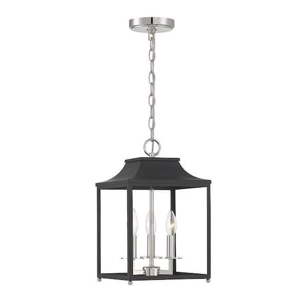 TUXEDO PARK LIGHTING 10 in. W x 16 in. H 3-Light Matte Black with ...