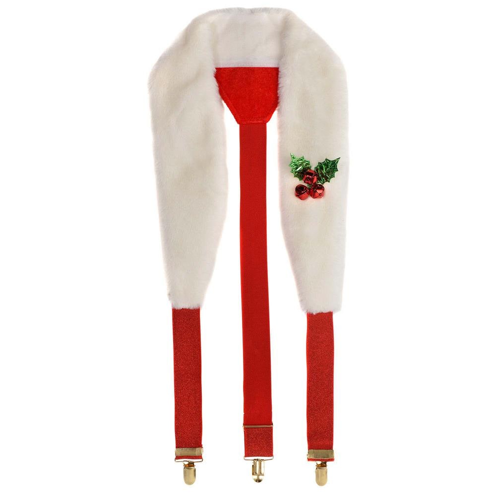 Amscan Santa Christmas Suspenders with White Plush Collar (2-Pack ...