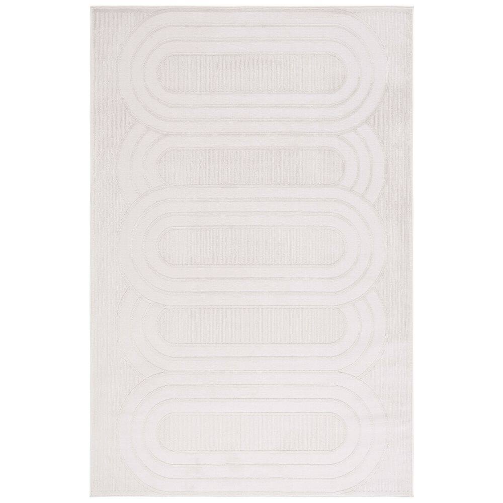 SAFAVIEH Archway 5 ft. x 8 ft. Ivory/Ivory Geometric Swirls Area Rug ...