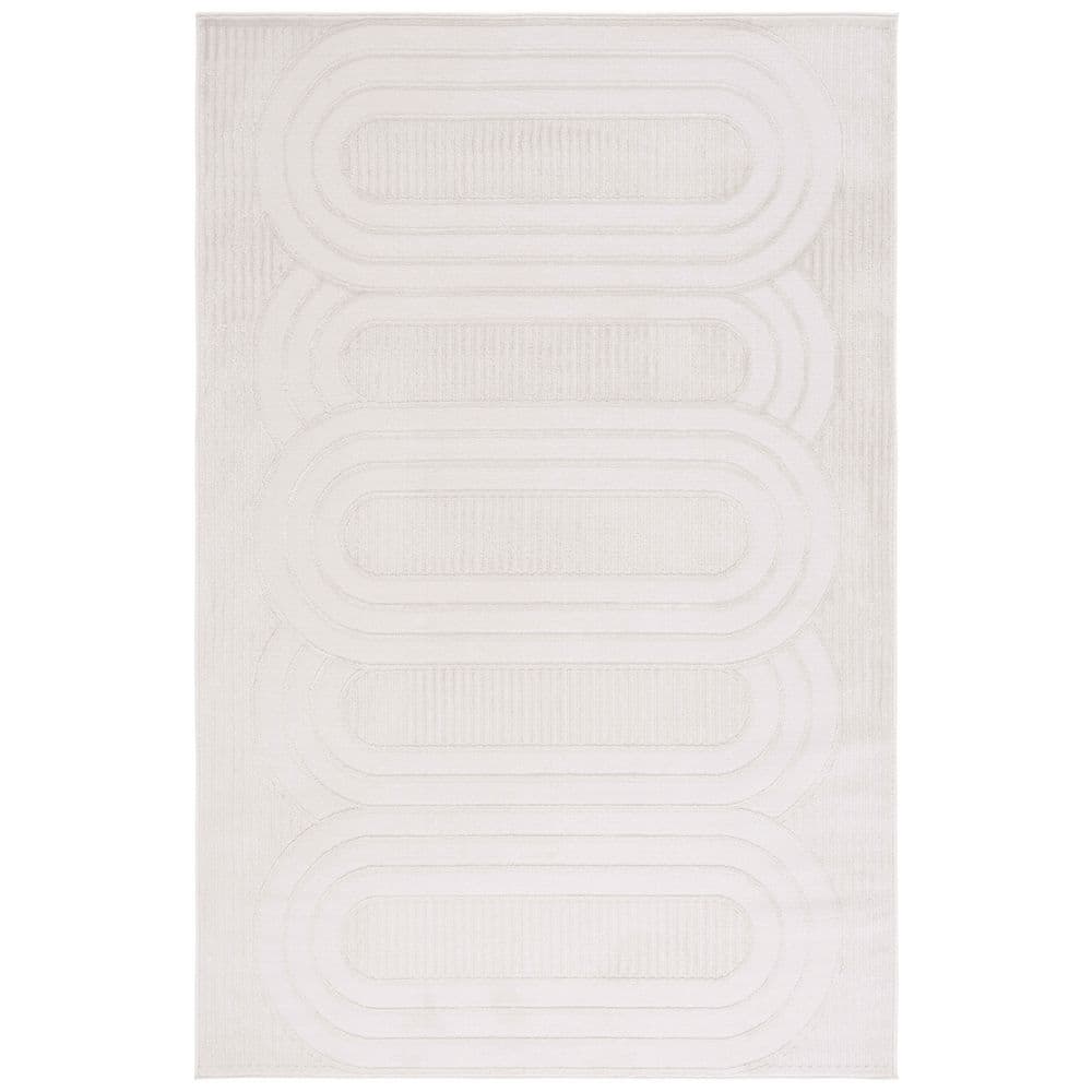 SAFAVIEH Archway 8 ft. x 10 ft. Ivory/Ivory Geometric Swirls Area Rug ...