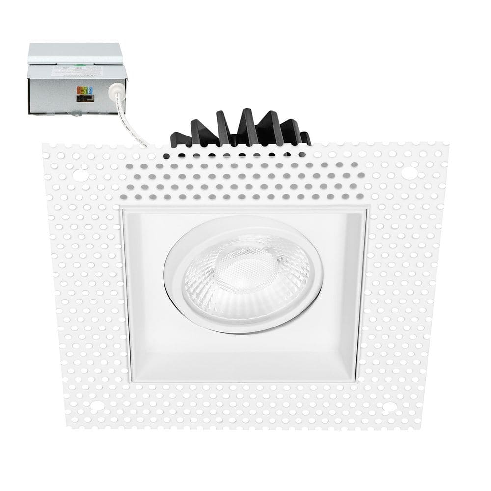 Maxxima 4 in. 5 CCT Adjustable LED Slim Trimless Eyeball Gimbal, 1000 ...