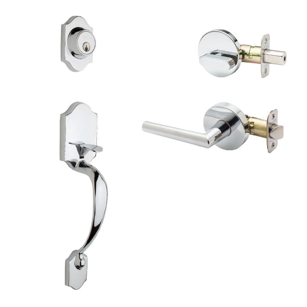Copper Creek Heritage Polished Stainless Door Handleset and Modern ...