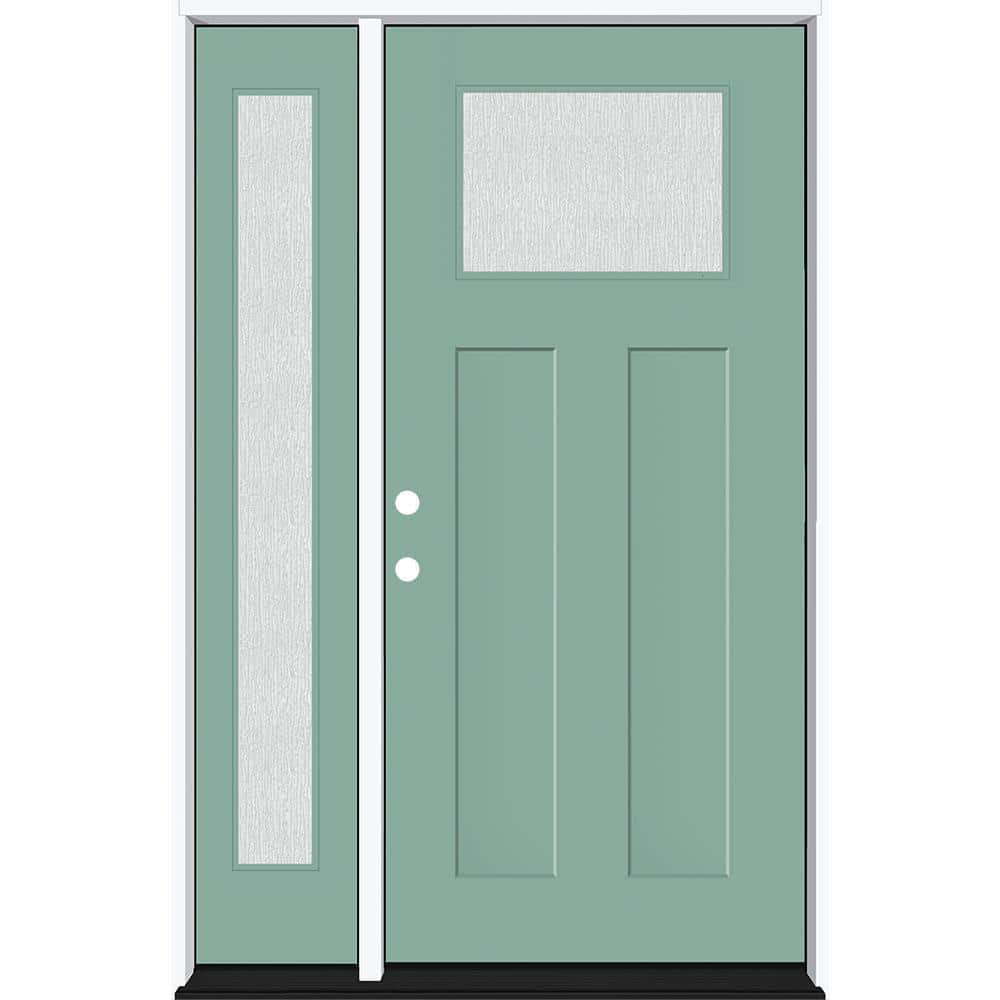 Steves & Sons Legacy 51 in. x 80 in. 1/4 Toplite Rain Glass RHIS Primed ...