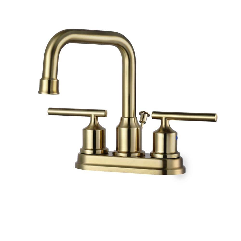 ALEASHA 4 in. Centerset Double-Handle High Arc Bathroom Sink Faucet in ...