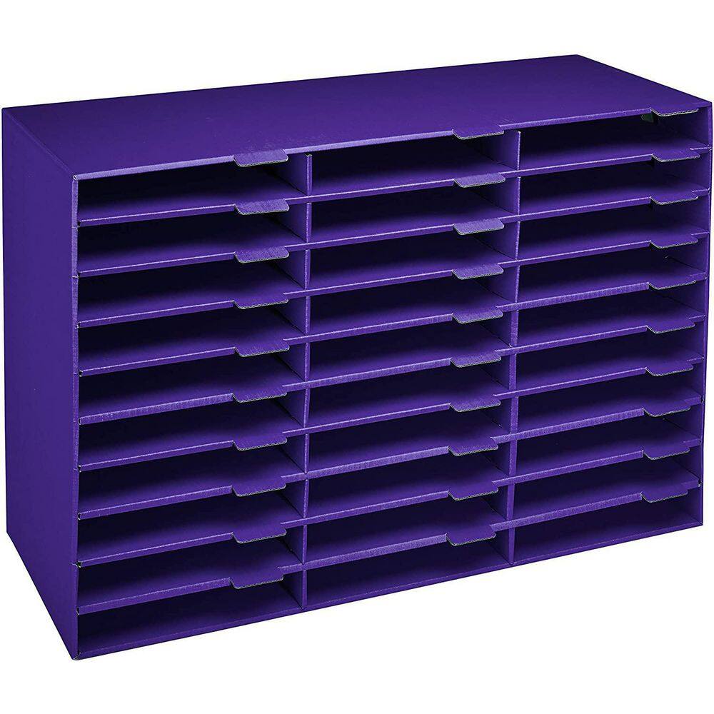 AdirOffice 30-Slot Purple Classroom File Literature Organizer 501-30 ...