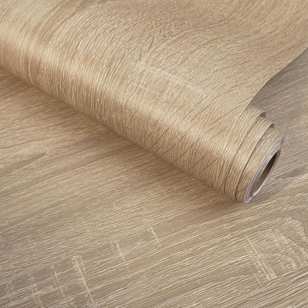 TUKTUK Flaxen Wood Grain Peel and Stick Wallpaper Roll Vinyl Self ...
