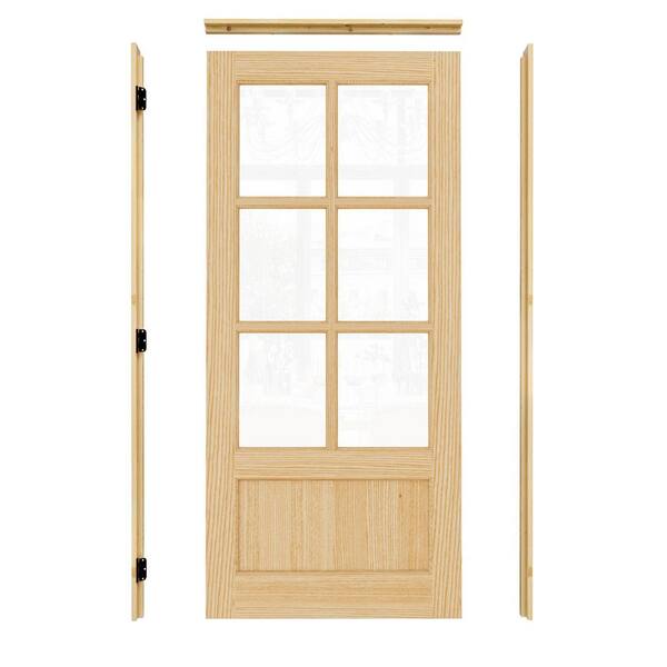 ARK DESIGN 30 in. x 80 in. Left-Handed 5-Lite Clear Glass Unfinished ...