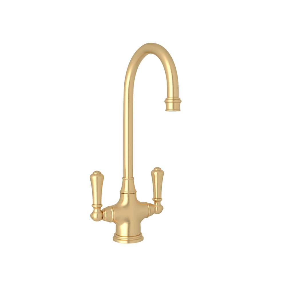 PERRIN & ROWE Georgian Era 2-Handle Bar Faucet in Satin English Gold U ...