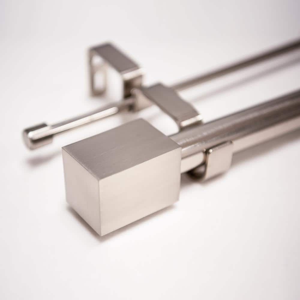 Best Home Fashion 84in Adjustable Metal Double Curtain Rod with Cuboid ...