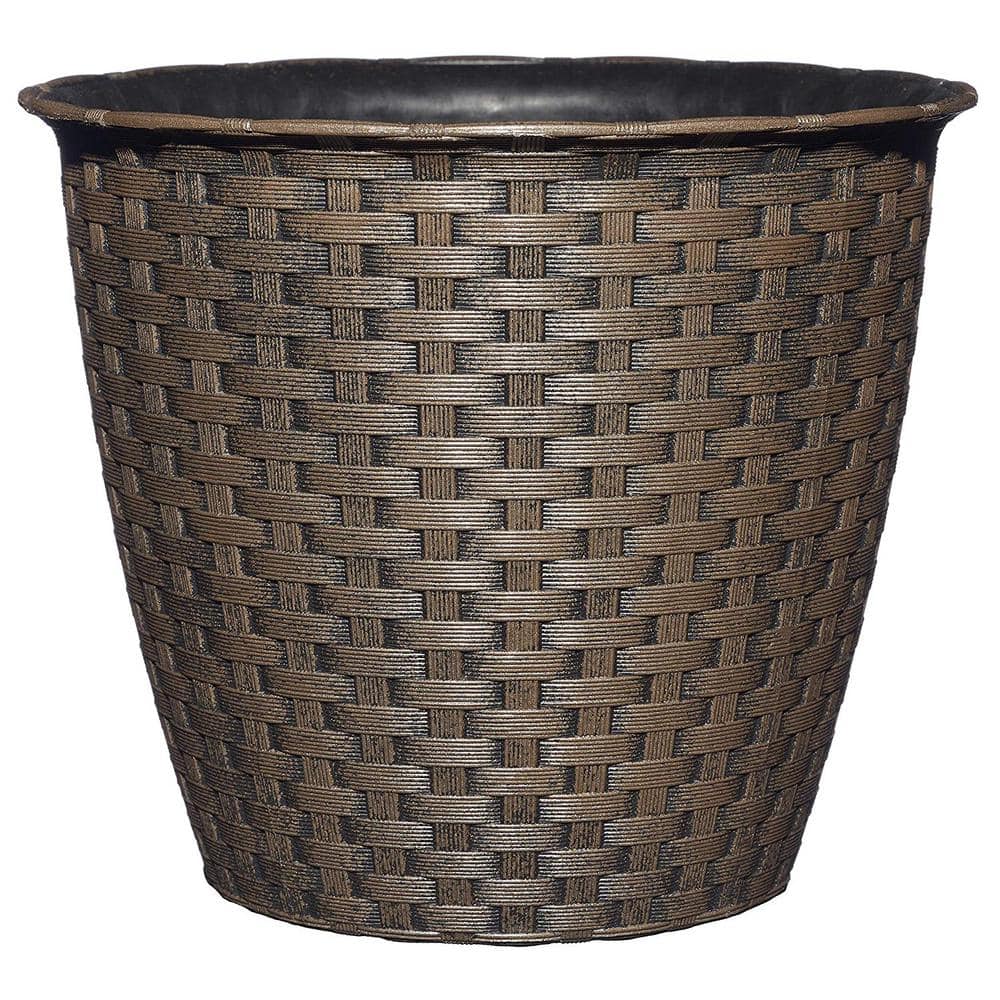 CHG CLASSIC HOME & GARDEN Nantucket Medium Brown Resin Woven Round ...