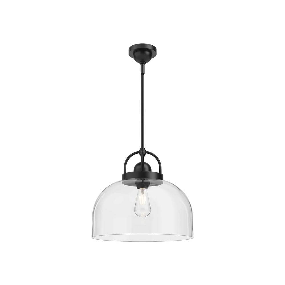 ALORA MOOD Lancaster 15 in. 1 Light 60-Watt Matte Black Pendant Light ...