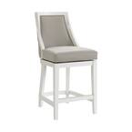 Alaterre Furniture Ellie 41 in. White Rubberwood Counter Height Stool ...