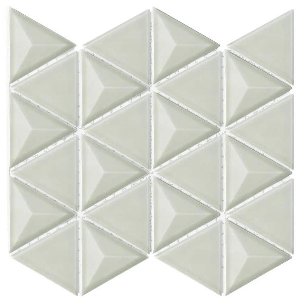 Ivy Hill Tile Medley Triangle Celadon Green 11.02 in. x 12.55 in ...