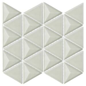 Ivy Hill Tile Williamsburg Green 5 in. x 0.39 in. Triangle Glossy Lava ...