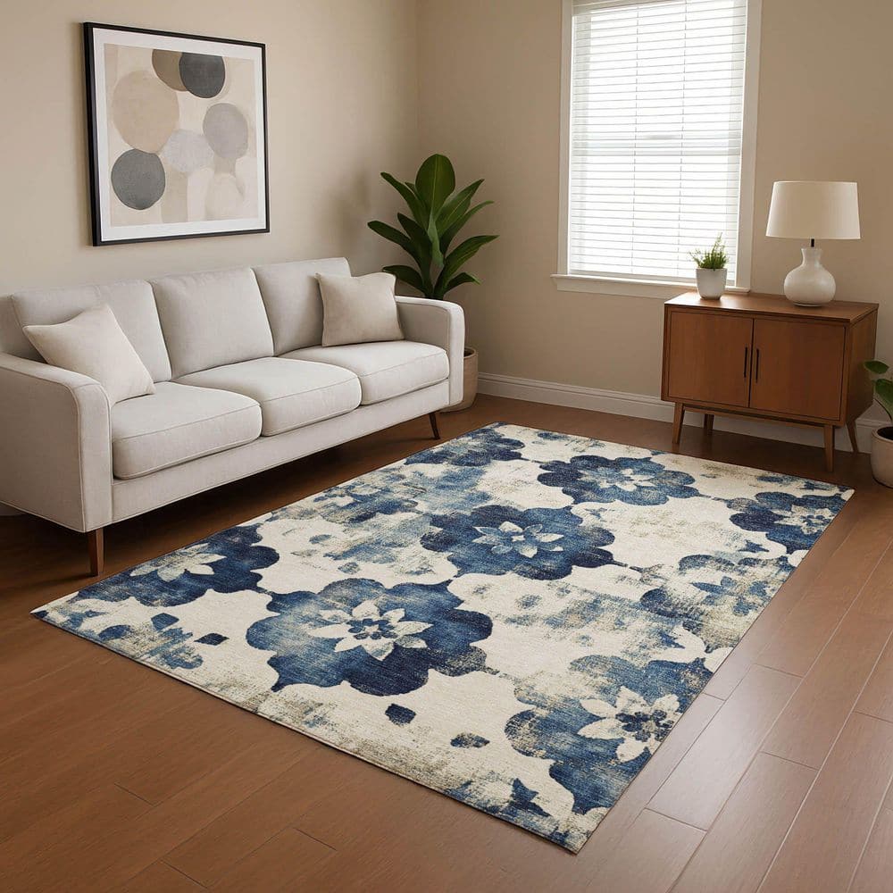 Addison Rugs Mayfield Premium Machine Washable Abstract AMF1802 Navy 8 ...