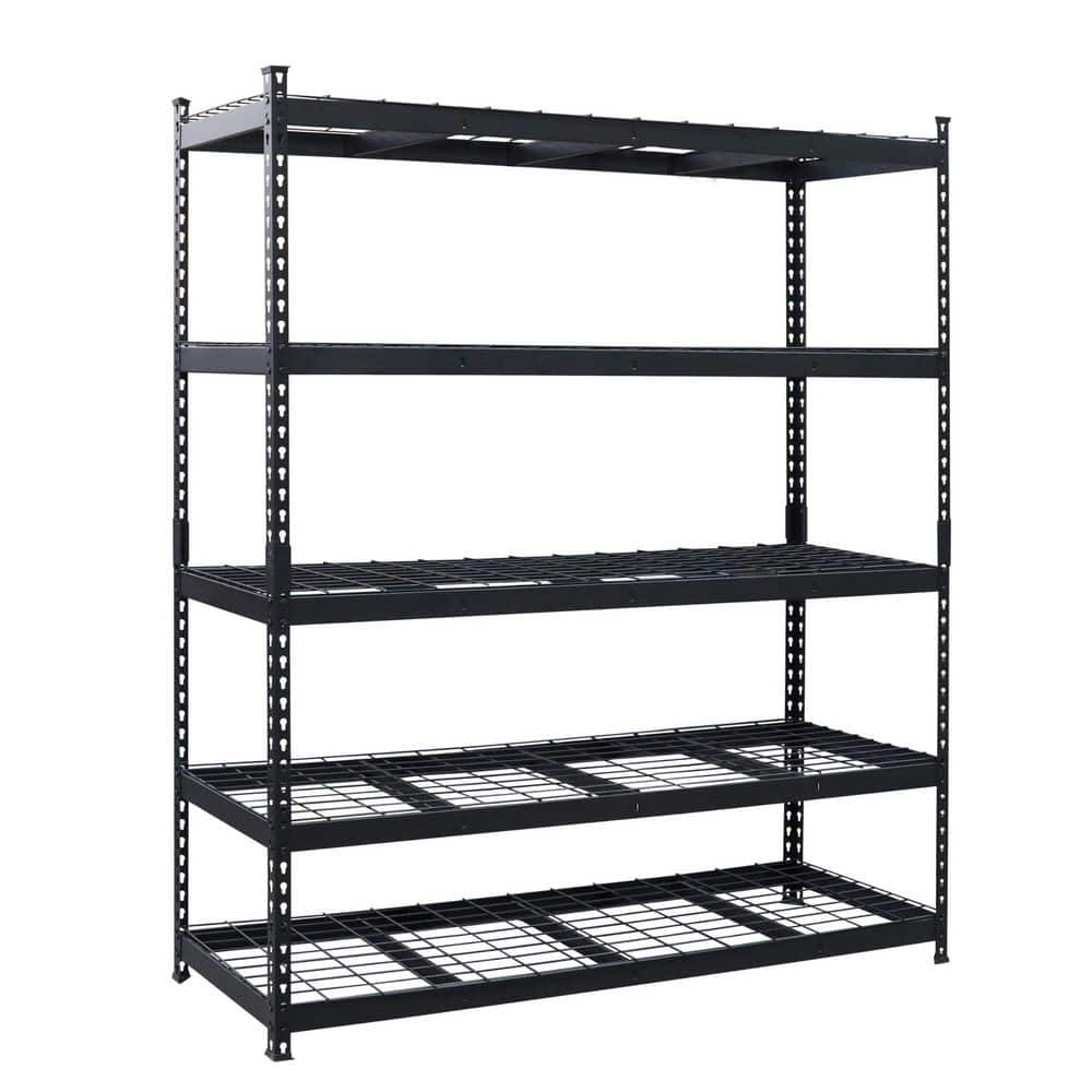 AR SHELVING Black Label 5-Tier Powder-Coated Steel Garage Storage ...