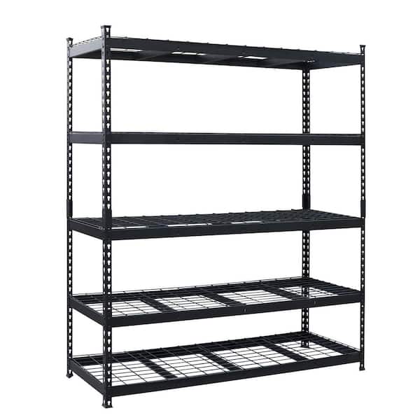 AR SHELVING Black Label 5-Tier Powder-Coated Steel Garage Storage ...