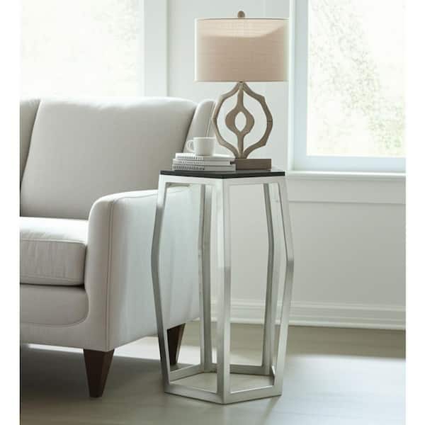 Liv & Skye 15 in. Silver Specialty Pentagon Glass Geometric Top Small End Table HD51429-03 - The ...