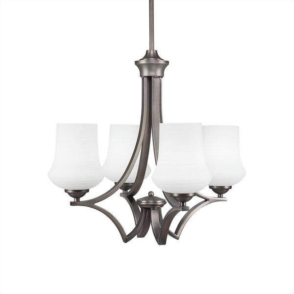 Clevelend 4-Light Graphite Round Chandelier with 5.5 in. Clevelend ...