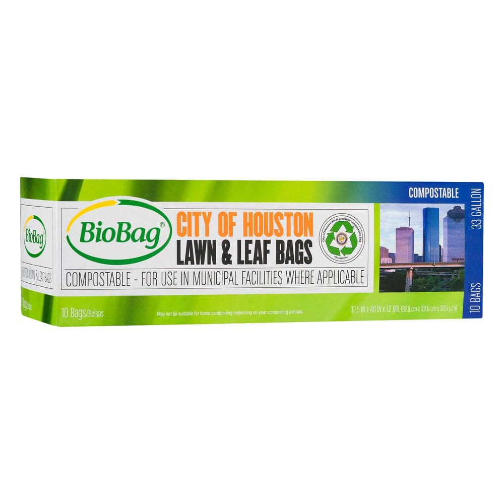 BioBag Houston 35 Gal. Lawn and Leaf Compostable Bags (10-count) 186272 ...