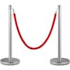 VEVOR Crowd Control Stanchion 5 ft. Red Velvet Rope barriers Stainless ...