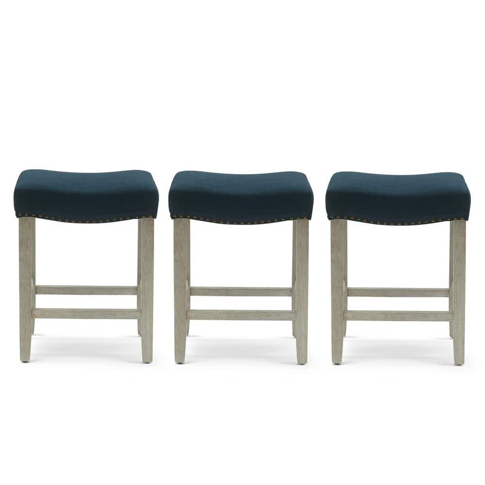 WESTINFURNITURE Jameson 24 in. Counter Height Antique Gray Wood ...