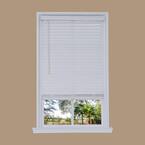 White Cordless 2 in. Embossed Faux Wood Blind 56 in. W x 72 in. L ...