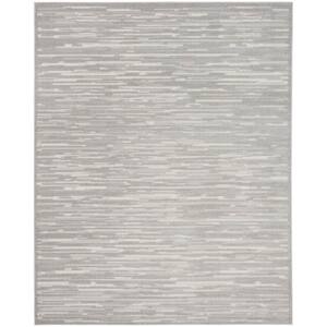 Nourison Casual Light Grey 5 ft. x 7 ft. Abstract Contemporary Area Rug ...