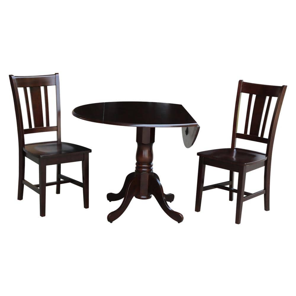 International Concepts Brynwood 3-Piece 42 in. Rich Mocha Round Drop ...