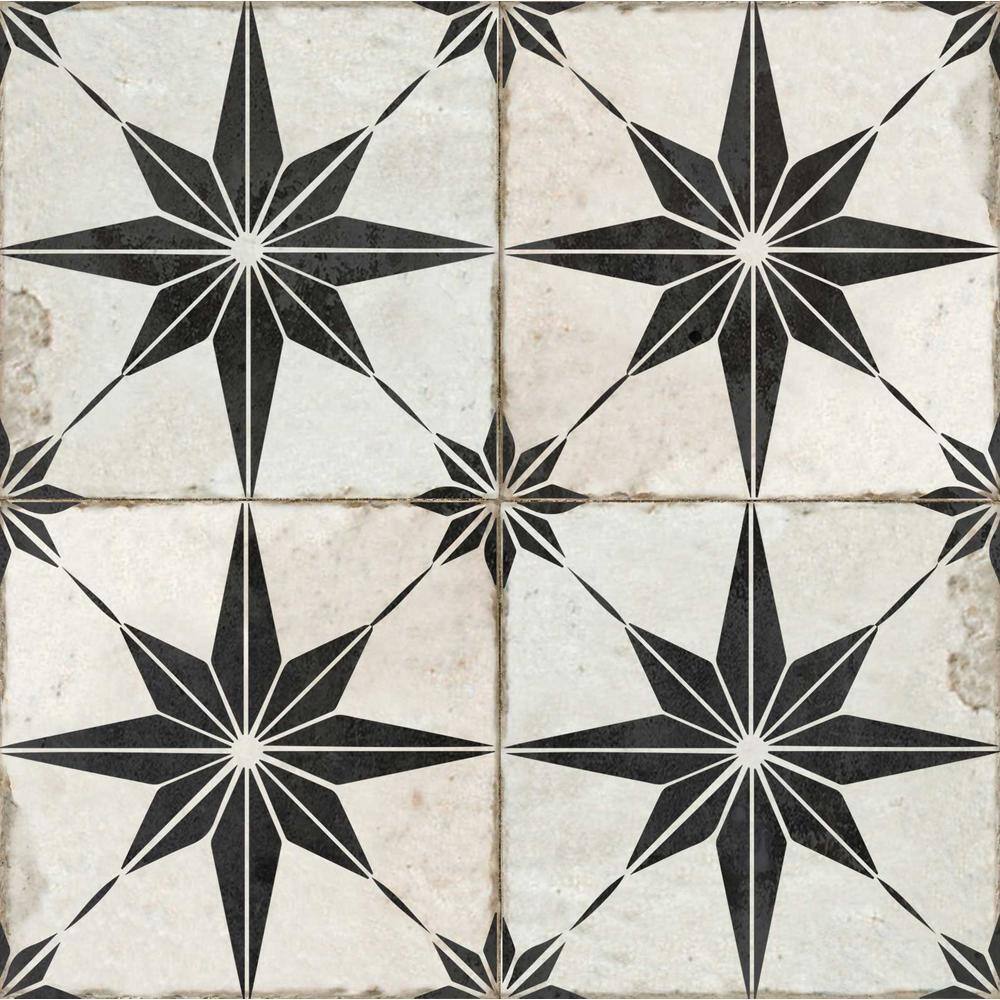 MI ALMA Black R1 7 in. x 7 in. Vinyl Peel and Stick Tile (24 Tiles, 8. ...