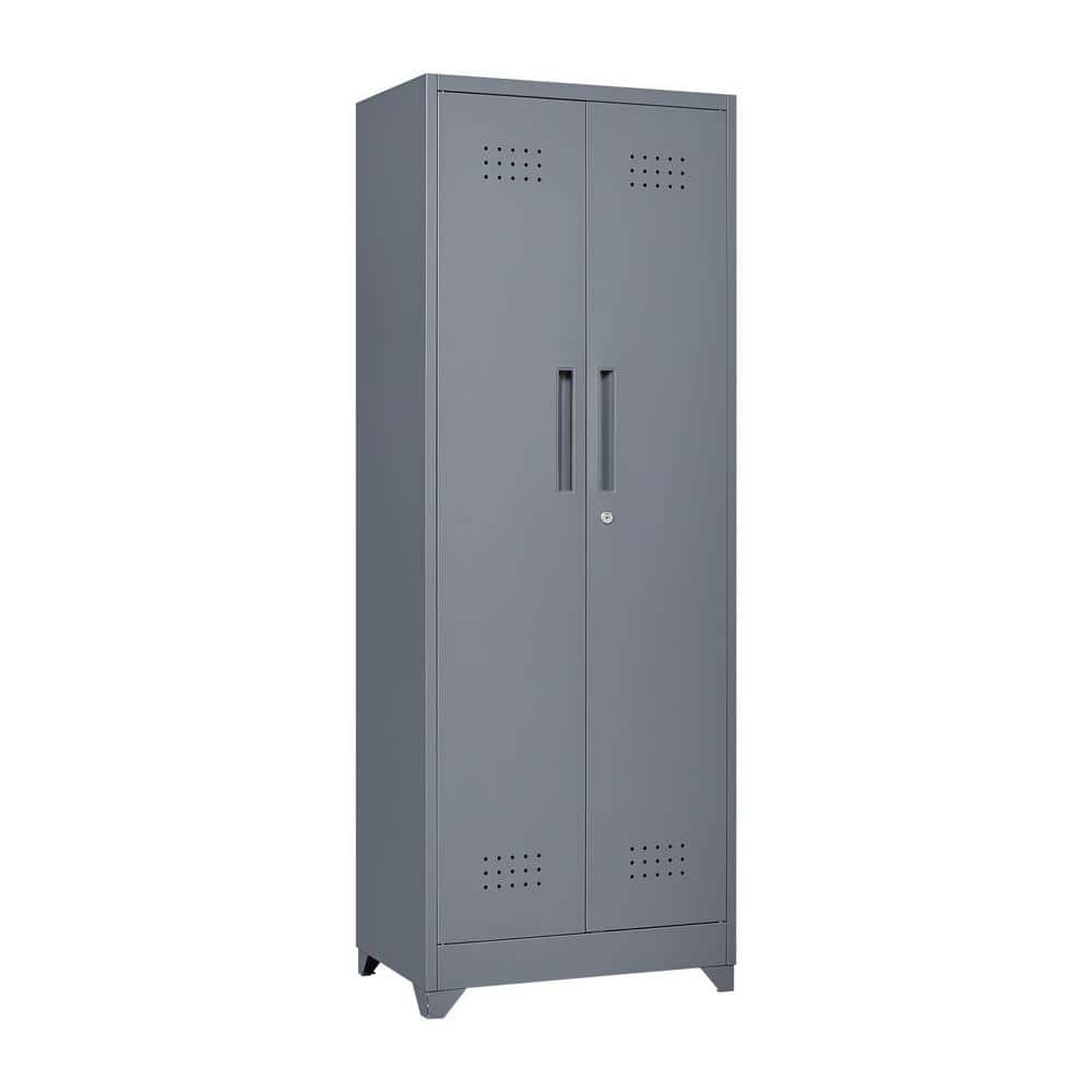 Tidoin 4-Tier 65 in. H Metal File Cabinet Locker in Gray with 2-Door Db ...