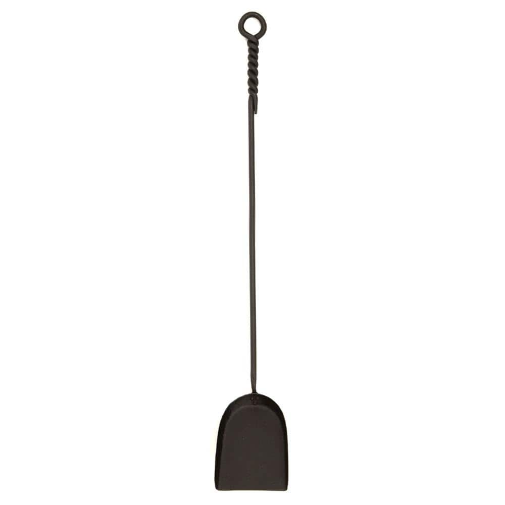 ACHLA DESIGNS 36 in. Tall Black Extra-Long Rope Design Fireplace Shovel ...