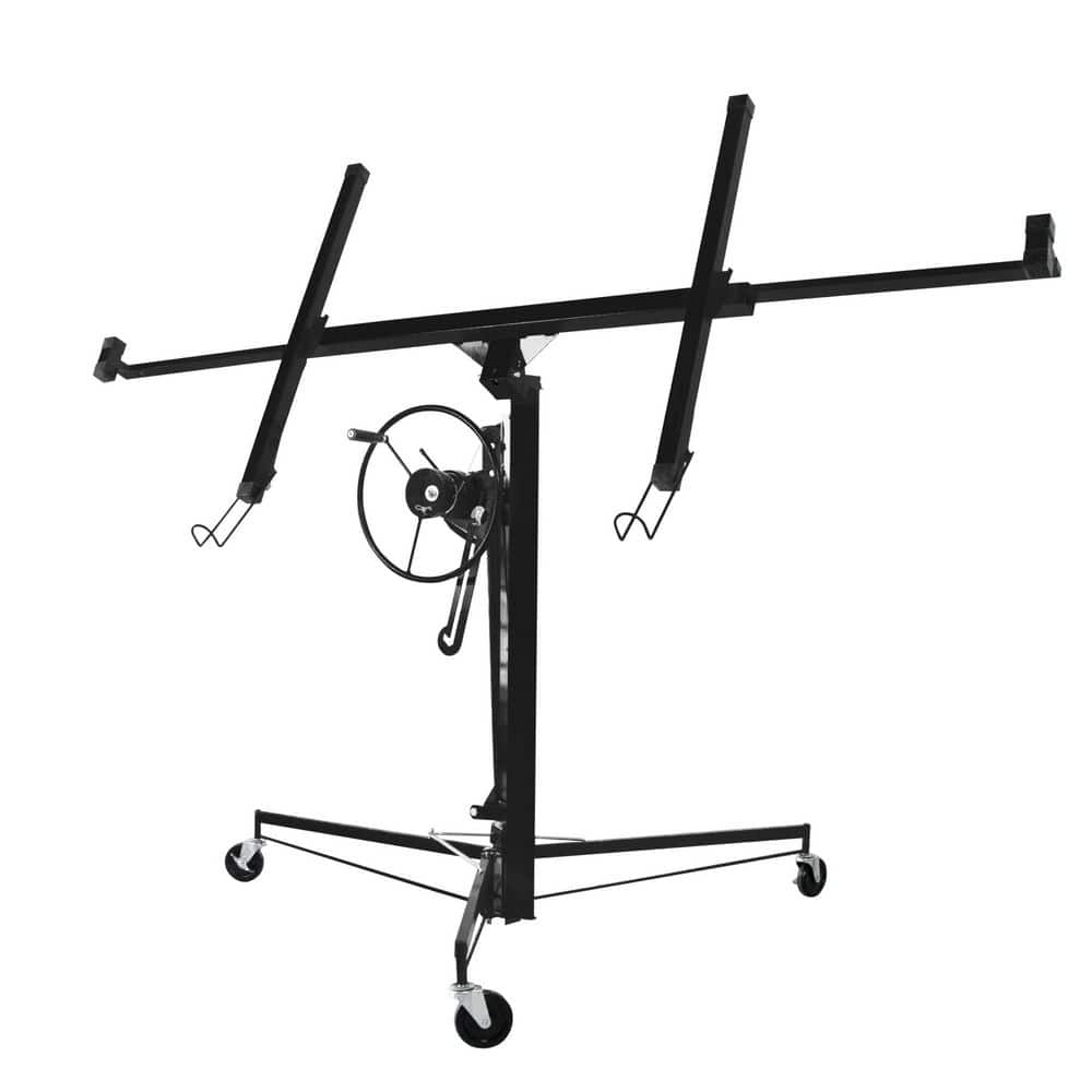Black 11 ft. Iron Quiet Drywall Lift Panel Lift One-Person Drywall ...