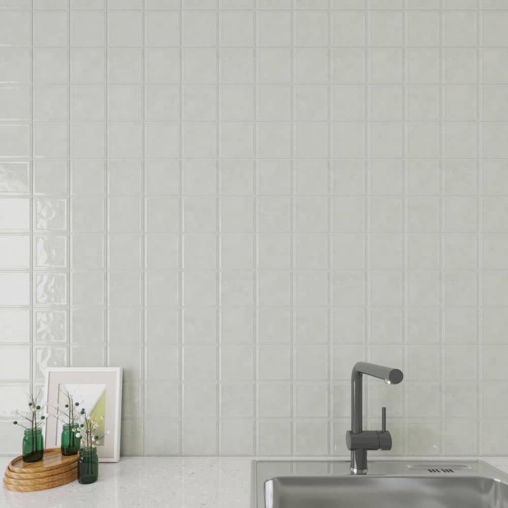 Giorbello Spanish NOA Ceramic 8"x 8"x 8mm Wall Tile Case - Beige Gray ...