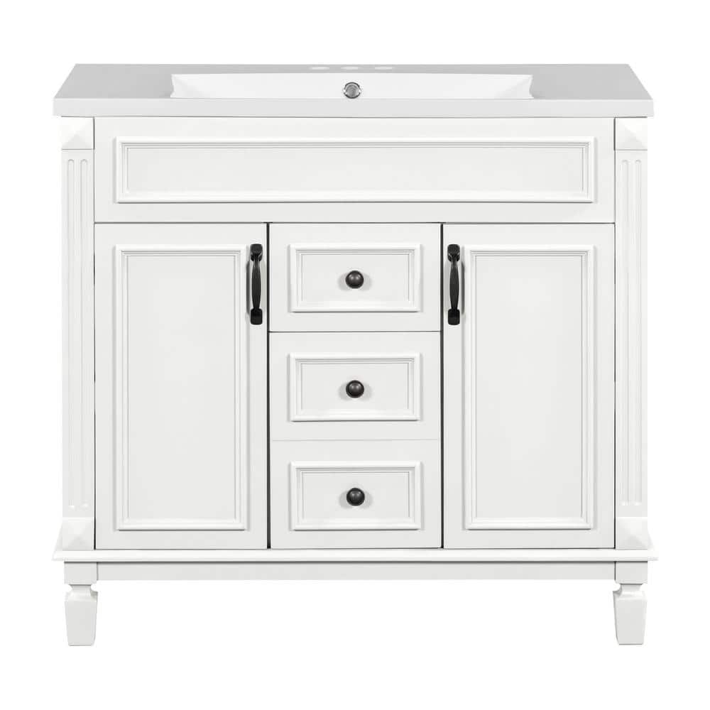 grossag 36 in. W x 18 in. D x 34 in. H Single Sink Freestanding Bath ...