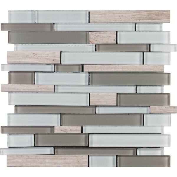 MSI Gray Fantasy Interlocking 12 in. x 12 in. x 8 mm Glass Stone Mesh ...